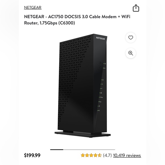 netgear | Networking | Netgear Ac75 Docsis 30 Cable Modem Wifi Router ...